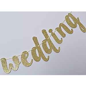 Taco Bout a Wedding Gold Glitter Banner Sign Garland for Mexican Fiesta Themed Bridal Shower Bachelorette Party Wedding Decorations Engagement Supplies Cursive Bunting Photo Booth Props