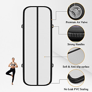 PPXIA Inflatable Gymnastics Mats Air Tumbling Mat - Inflatable Tumble Track 10ft 4 inch Thick, Cheer Mat Air Floor for Kids Home Use Gym Yoga Training Cheerleading With Air Pump