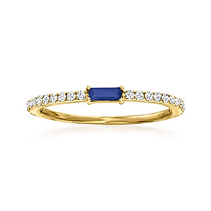 RS Pure by Ross-Simons 0.10 Carat Gemstone and .19 ct. t.w. Diamond Ring in 14kt Yellow Gold