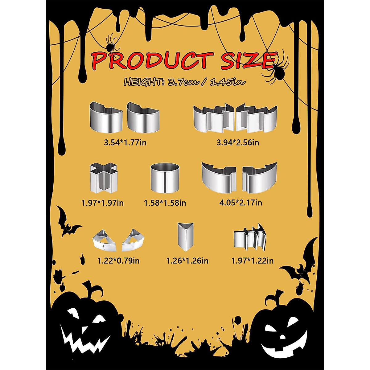 JVAENOUSN Halloween Pumpkin Carving Kit 12 Pcs Pumpkin Carving Tools Easy Professional Pumpkin Carving Cookie Cutters Stencils for Family Adults