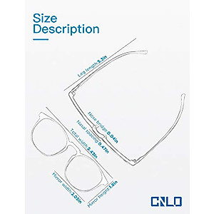 CNLO Blue light blocking Glasses,Computer Glasses,Gaming Glasses,TV Glasses，For UV Protection, Anti Eyestrain,Lightweight Frame Eyewear,Men/Women (Crystal)
