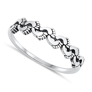 OLIE & JOLIE 925 Sterling Silver Sets of Footprints Ring Sizes 4-10 (10)