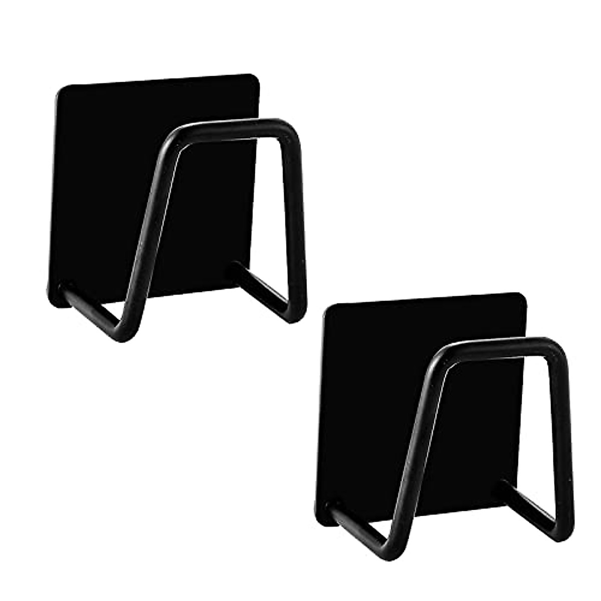 2 Pack Adhesive Sponge Holder Sponge Organization for Kitchen Sink No Drilling Sink Caddy Stainless Steel Waterproof Rustproof Dry Fast Sponge Accessories (Black)