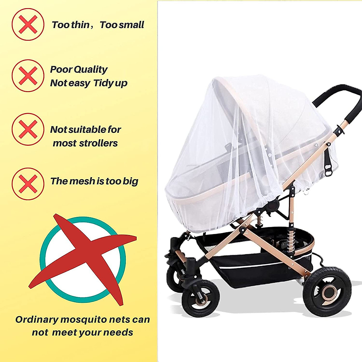 Baby Stroller Mosquito nets, Universal Lock-Type Baby Stroller Mosquito nets, Stretch nets, Breathable and Folding Dual-use Zipper nets, Baby car seat Covers, Cradles (Blue)