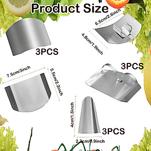 9 Pcs Finger Guards for Cutting, Stainless Steel Finger Protector for Cutting Food, Adjustable Knife Finger Guard Chop Guard Thumb Guard Peelers Anti-Cut Kitchen Tool for Slicing and Chopping