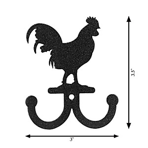 SWEN Products Rooster Bird Cuckoo Chicken Metal 2 Hook Key Chain Holder Hanger