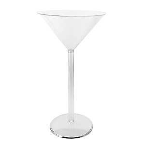 Homeford Plastic Large Martini Glass Disposable Cup, 18-Inch