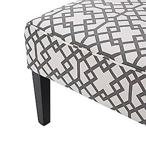 Christopher Knight Home Dejon Modern Fabric Loveseat, Gray Geometric / Matte Black