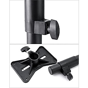 QWORK Undermount Sink Brackets Kit, 2 Pack Steel Undercounter Sink Stand Adjustable Support Sink Leg, Sink Repair Bracket Kit, for Kitchen and Bathroom (17.7-30.3"), Black