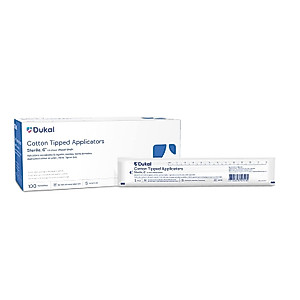 Dukal 6-inch Cotton Tipped Applicators 100 2-Packs Per Box - Sterile.