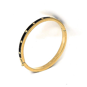 Kate Spade Spot The Spade Thin Black/Gold Tone Bangle Bracelet