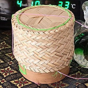 Heavens Tvcz Sticky Rice Basket Small Kratip Container Thai Serving Bowl Bamboo Rice Thai Laos Traditional Weave Wickerwork Serving Keeping Rice