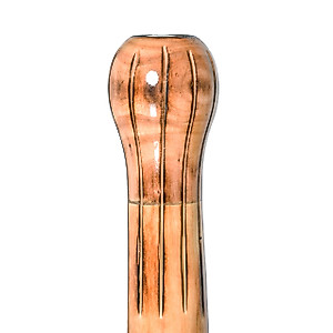 FOREST PILOT Big Ball Head Twisted Style Wooden Walking Stick for Hiking with Compass (Nature Color, 48 Inches, One Piece)