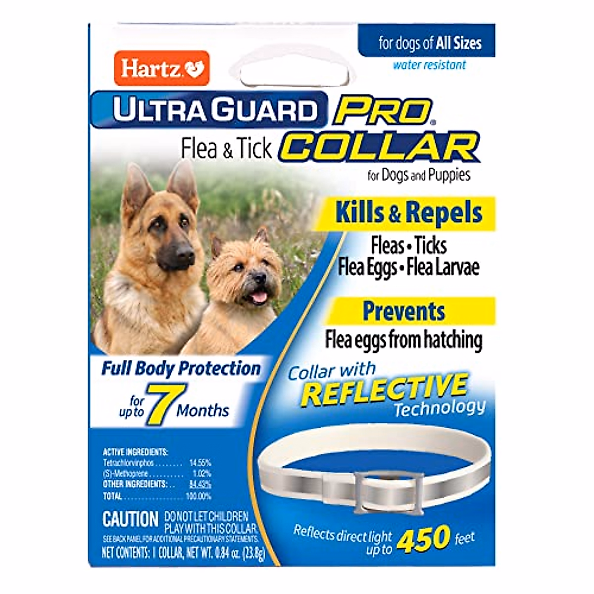 Hartz UltraGuard Pro Reflective Flea & Tick Collar for Dogs and Puppies, 7 Month Flea and Tick Prevention Per Collar, 1 Count