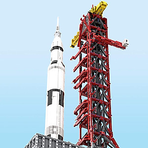 Building Boat Launch Tower Mk I for NASA Apollo Saturn V 21309/92176 Outer Space Model Rocket Building Kit, Large Base Building Toy for Kids and Adults (7702 Pieces) with PF Motors(Not Include Rocket)
