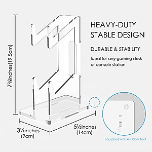 Linkidea Dual Controller Stand Holder Compatible with PS5 DualSense Edge, Xbox Elite/Core Wireless, Switch Pro Controllers Desk Mounts Gaming Accessories.