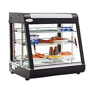 Nurxiovo 27inch Countertop Food Warmer Display Cases Pizza Commercial Heated Bakery Stainless Steel Hot Pastry Restaurant self Service Empanda Patty w/ 3 Shelves 25-1/2 X 27 X 19in
