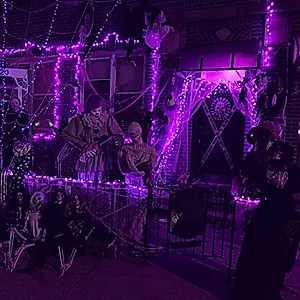 Dazzle Bright Fairy String Lights, Total 40FT 120LED Copper Wire Battery Operated Waterproof Lights, Halloween Decorations for Indoor Home Outdoor Garden Patio Party Decor (Purple, 2)