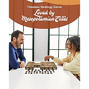 WE Games Royal Game of UR, Ancient Strategy Board Games for Adults, Solid Wood and Beautifully Designed Board with Storage Drawers, Travel Games for Adults, Table Games for 2