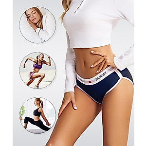 BAJAOEY Women's Cotton Underwear Womens Cheeky Panties for Women Soft Comfy Ladies Bikini Hispter 5 Pack S-XL