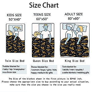AuHomea Hohey Bee Golden Throw Blanket Lightweight Flannel Fleece Blankets Warm and Cozy Throws for Winter Bedding and Couch 50"X40" Inches for Kids Adults