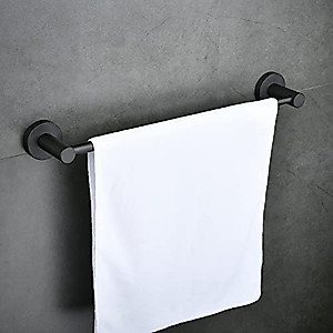 Adjustable Retractable Towel Bar 16”to 26”, SHUNLI Black Bathroom Towel Rack Bath Hand Towel Holder Flexible, Wall Mounted/SUS304 Stainless Steel
