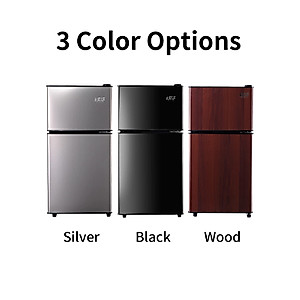 KRIB BLING 3.5 Cu.Ft Compact Refrigerator Mini Fridge with Freezer,7 Level Adjustable Thermostat Removable Shelves Small Refrigerator for Office Dorm Apartment Black