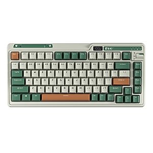 KZZI K75 PRO RGB 75% Wireless Gasket Mechanical Keyboard, Triple Mode BT 5.0/2.4G/USB-C 82 Keys Hot Swappable Gaming Keyboard w/Knob & Power Display, Custom Tactile Switches, Green