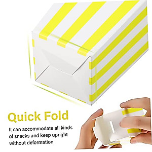 60 Pcs Popcorn Boxes Carton Disposable Containers Snack Boxes for Plastic Container Popcorn Bags Paper Popcorn Boxes Movie Night Supplies Stripe Popcorn Boxes Popcorn Buckets