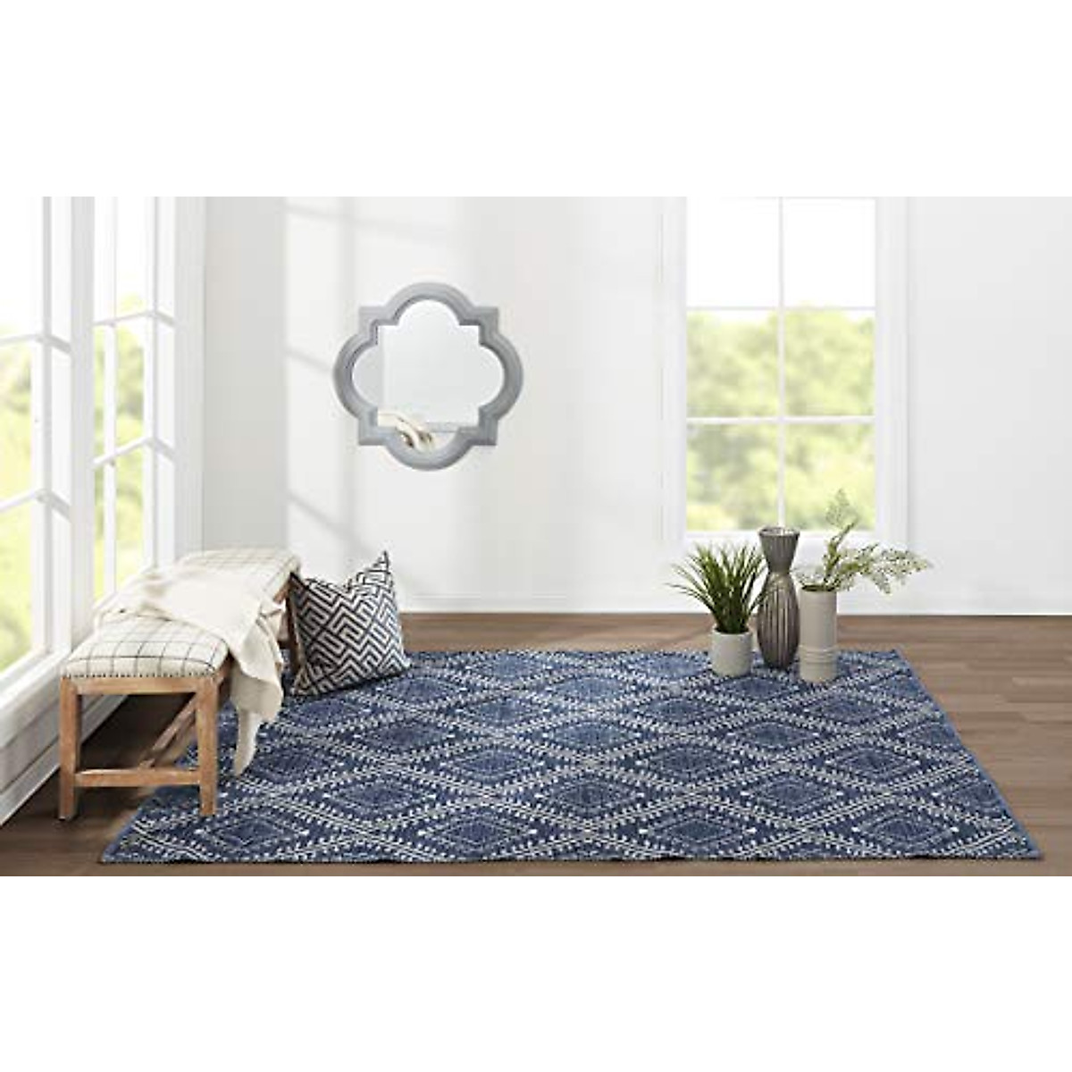 Erin Gates by Momeni Easton Pleasant Navy Hand Woven Indoor Outdoor Area Rug 7'6" X 9'6"