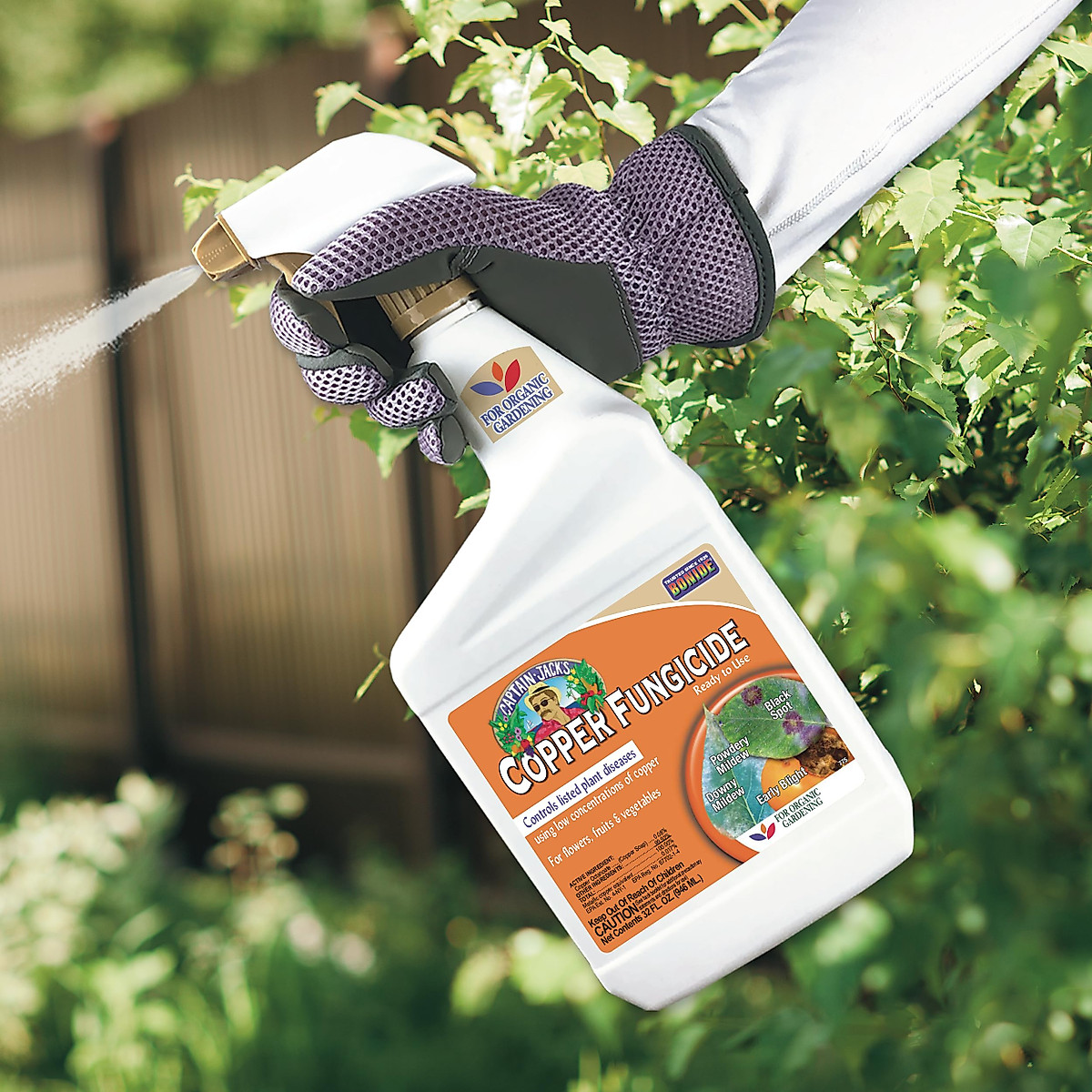 Bonide Captain Jack's Copper Fungicide, 32 oz Ready-to-Use Spray for Organic Gardening, Controls Common Diseases