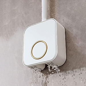 SAAKO Toilet Bowl Brush Wall Mounted Floor Toilet Brush Silicone Toilet Cleaner Brush Toilet Brush Holder with Lid Design