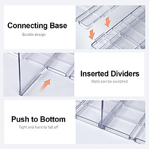 Purse Dividers For Closet,2 Bases 8 Adjustable Divider,Closet Purse Organizer,Purse Organizer For Closet,Purse Shelf Organizer,Closet Bag Organizer,Clear Purse Organizer,Acrylic Purse Organizer
