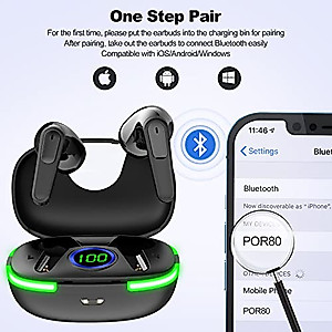 TUOTUER Wireless Earbuds Bluetooth 50H Playtime IPX4 Rating Sweat Waterproof Resistant V5.1 Bluetooth Headphones Built-in Mic Active Noise Cancellation Earphones Compatible with iPhone Android