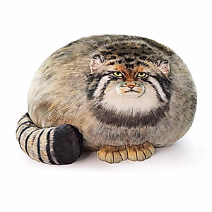 Cat Plush Body Pillow, Fox Plush Pillow, Raccoon Plush Pillow, Cute Stuffed Animals Soft Plushies, Kitten Plush Throw Pillow Doll Big Plush Toys Gift for Girls Boys Girlfriend (Steppe Cat - 45cm/18in)