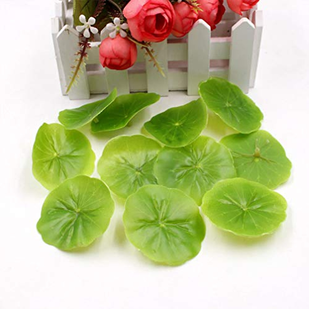 PRETYZOOM 60PCS Mini Artificial Floating Foam Lotus Leaves Lily Pads Artificial Foliage Pond Decor for Pond Pool Home Aquarium Decoration (2.36")