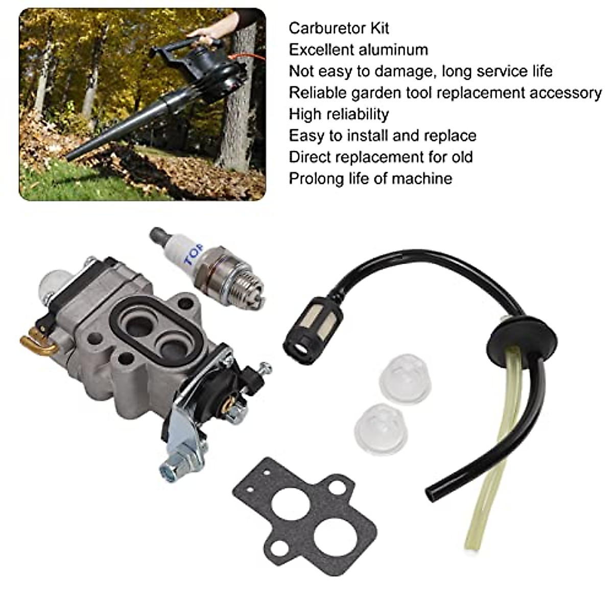 Cosiki Brushcutter Trimmer Carburetor, Reliable Replacement Carburetor Kit Prolong Machine Life for Garden Tool