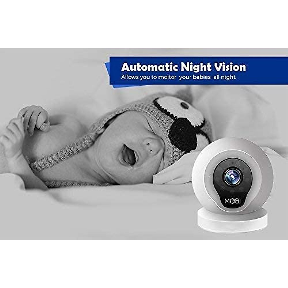 MobiCam WiFi Wireless Baby Camera Monitor, Hd Surveillance Video, Two-Way Talk, Night Vision Motion, Remote Surveillance Cam System and Smart Home Starter Kit