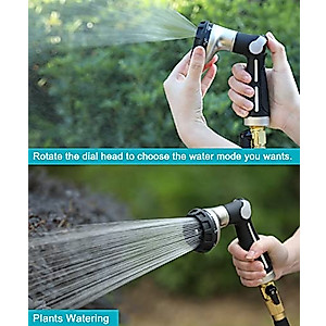 ESOW Garden Hose Nozzle Sprayer, 100% Heavy Duty Metal Water Hose Nozzle with 8 Different Spray Patterns, High Pressure Hand Sprayer for Watering Plant & Lawn, Washing Car & Pet