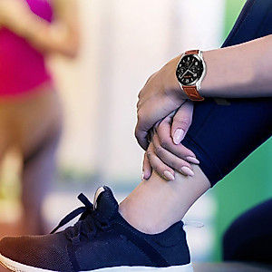 SourceTon Compatible with Huawei Watch GT/GT2 Leather Watch Band and Screen Protectors, Leather Replacement Wristbands (Brown) with Metal Buckle and Screen Films for Huawei Watch GT/GT2