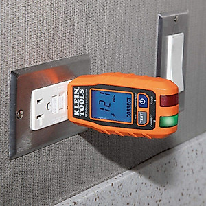 Klein Tools RT250 GFCI Outlet Tester with LCD Display, Electric Voltage Tester for Standard 3-Wire 120V Electrical Receptacles
