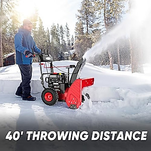 PowerSmart Snow Blower Gas Powered 26-Inch 2-Stage 212cc Engine with Electric Starter, LED Headlight, Self Propelled Snowblower PS26