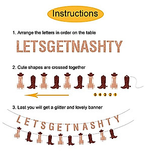 Ushinemi Nashville Bachelorette Party Decorations, Funny Lets Get Nashty Bachelorette Banner, Rose Gold Nashville Party Supplies