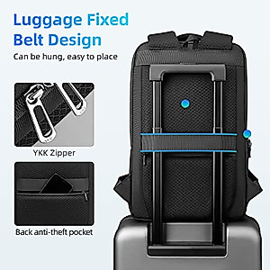Backpack for Men Business Laptop Backpack Computer Bag Water Resistant College School Bookbag For Men Women Fit 15.6 Inch PC, Black