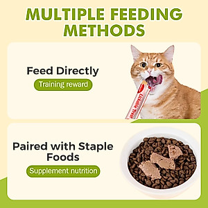 Puddonio High Meat Content Lickable Wet Cat Treats, Healthy Squeezable Soft Puree Cat Snacks - 0.5 Ounces Each Tube, 10 Tubes