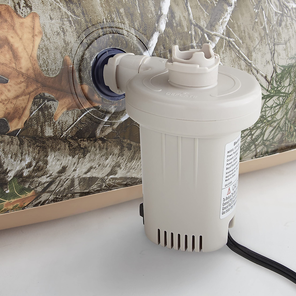 Camouflage Outdoor Sport Camping Tri-Zone Air Mattress with Express Pump, Heavy Duty Vinyl Bed, Queen