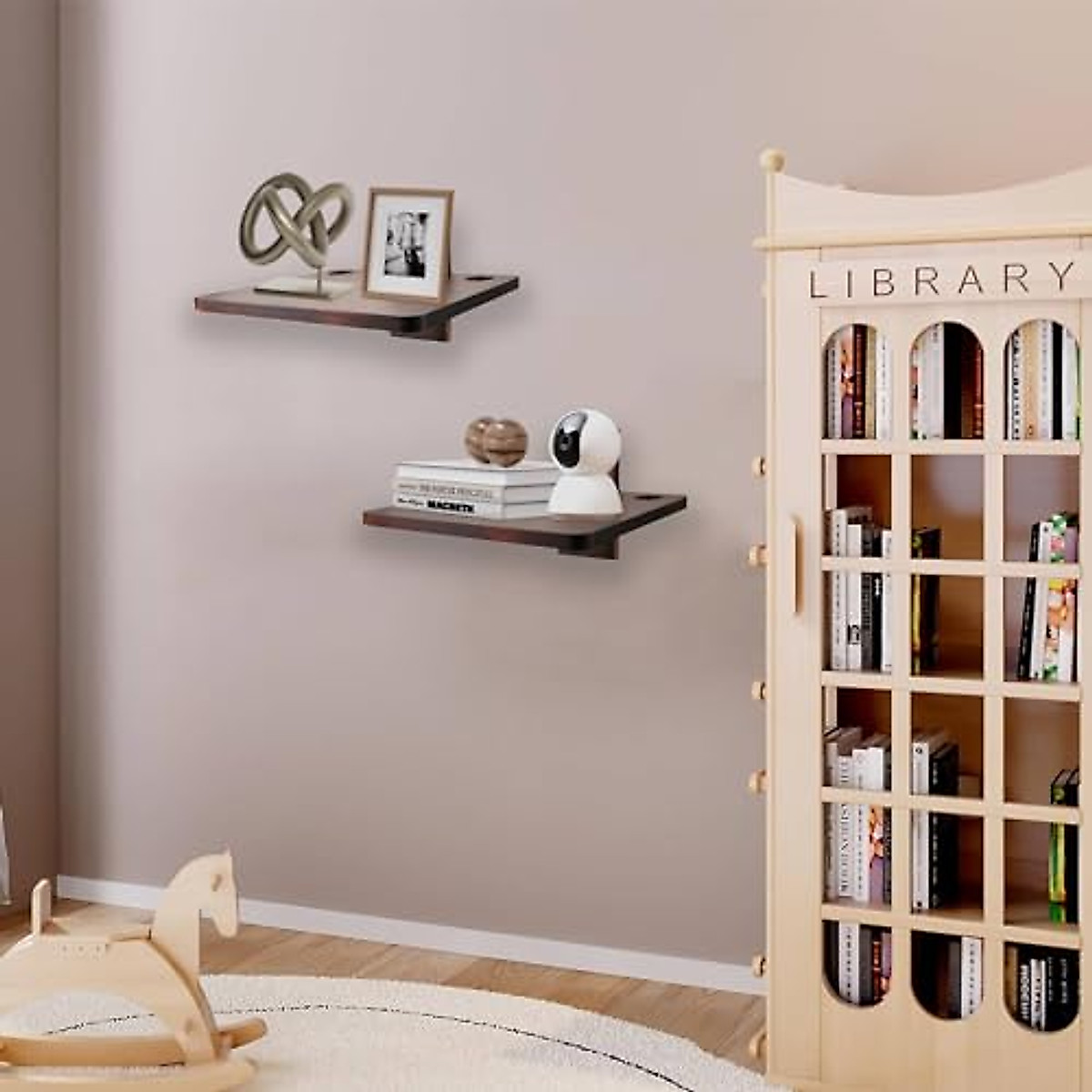 Siondoux Wooden Floating Shelf, 1 Shelf, Entertainment Center for Projector, PS5, DVD Player, Game Console, Cable Box, 20lbs Capacity