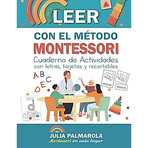 Leer con el Método Montessori: Cuaderno de actividades con letras, tarjetas y recortables (Libros de Actividades Montessori en Casa y en Clase) (Spanish Edition)