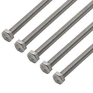 TOUHIA M6 x 150mm Hex Head Screws Bolts Fully Threaded Stainless Steel Screw Set - Pack of 8