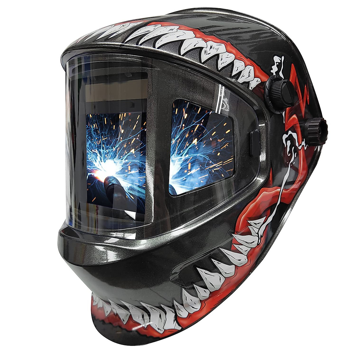 AUTOGEN Welding Helmet, Large Viewing Screen 4.05"X3.54" Auto Darkening Welding Helmet True Color Solar Power 4 Arc Sensor Wide Shade 4~5/8-9/13 for TIG MIG Arc Weld Grinding Welder Mask(Colorful)